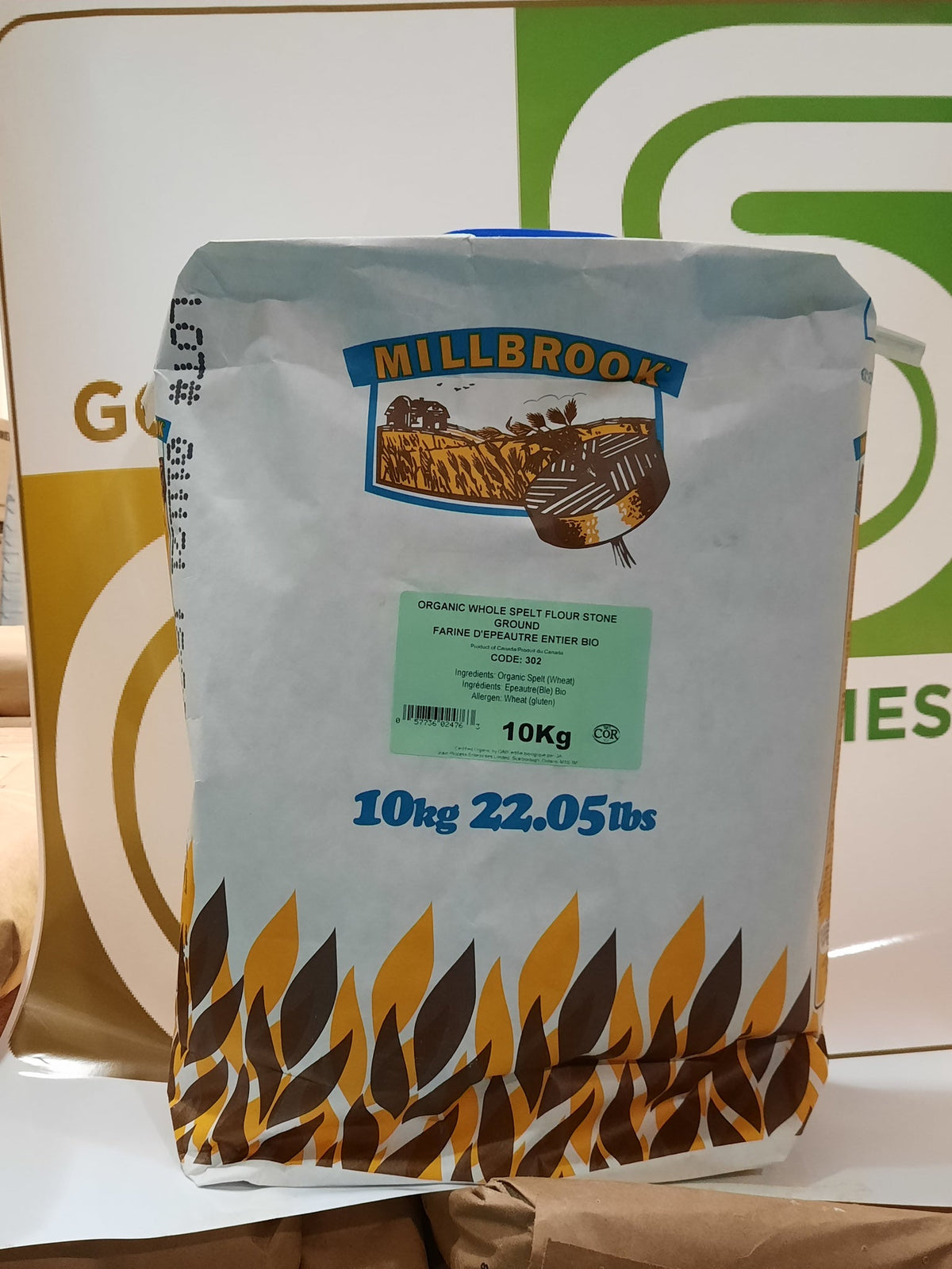 Flour Spelt Organic WHOLE Stone Ground MILLBROOK 10kg — Eccolo Foods