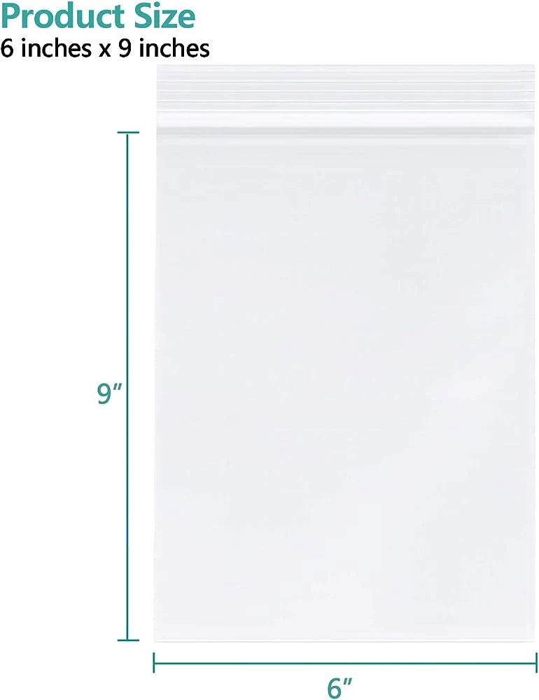 Resealable Poly Bag ZIPLOCK 6x9 1000EA — Eccolo Foods