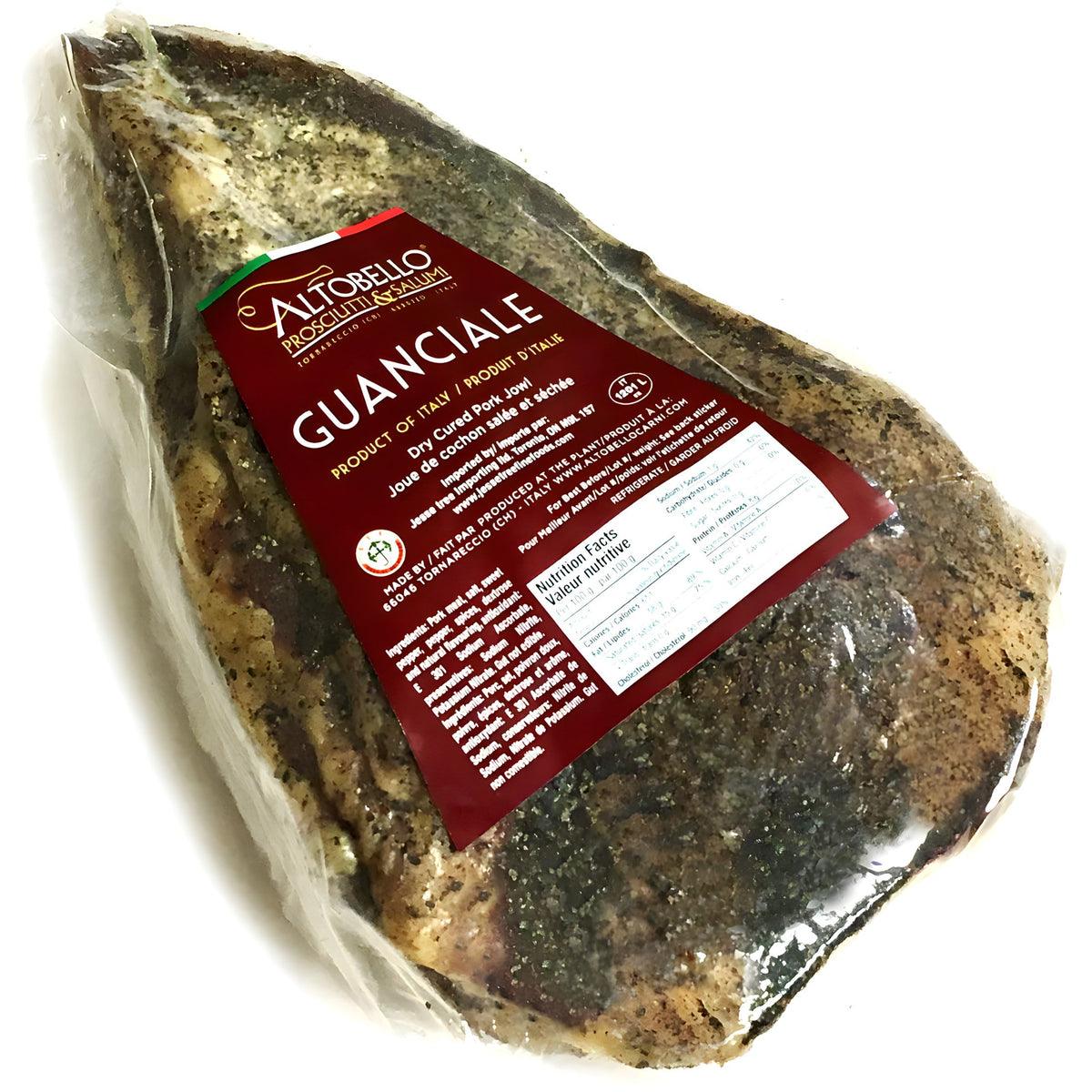 Guanciale ALTOBELLO AVG 2KG — Eccolo Foods
